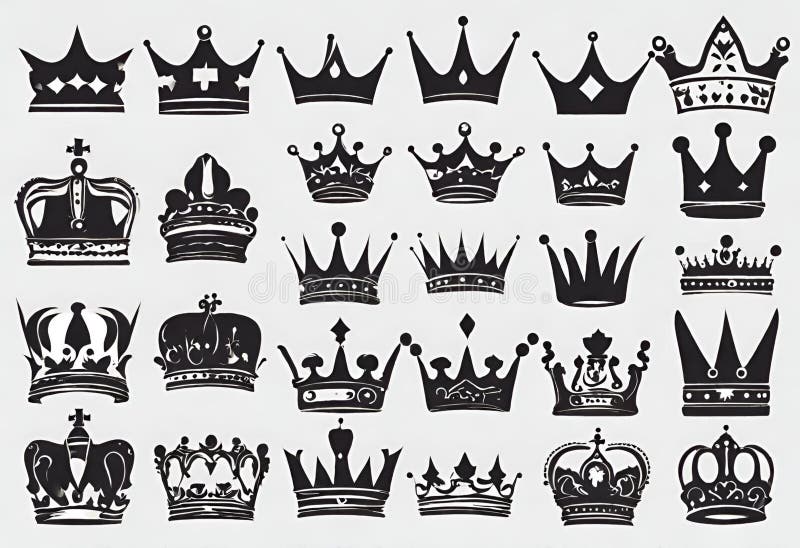 Collection of Crowns for Logo and Edit Designs Stock Illustration ...
