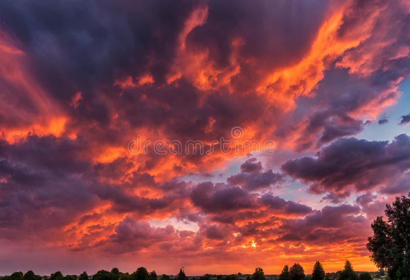 Sunset, Late Afternoon Sunset Background with Clouds, V15 Stock ...