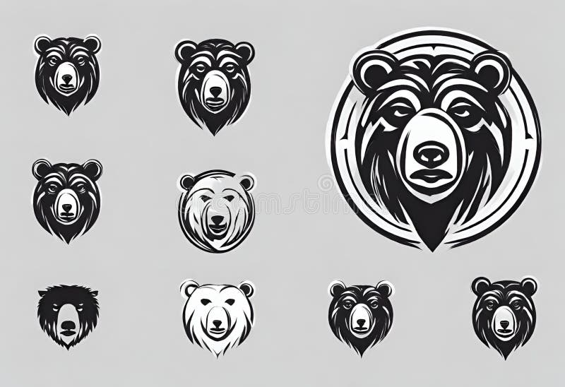 Bear Head Bear Logo Symbol, Logo Elegant Element for Brand, Symbols ...