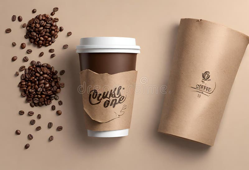 Coffee Paper Cup Mockup, Coffee Paper Mug Mock Up Cover, Close-up Image ...