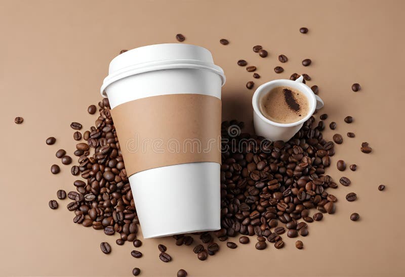 Coffee Paper Cup Mockup, Coffee Paper Mug Mock Up Cover, Close-up Image ...