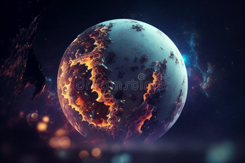 Imagery of Imaginary Planets for Your Cosmic Image. Ai Generated Stock ...