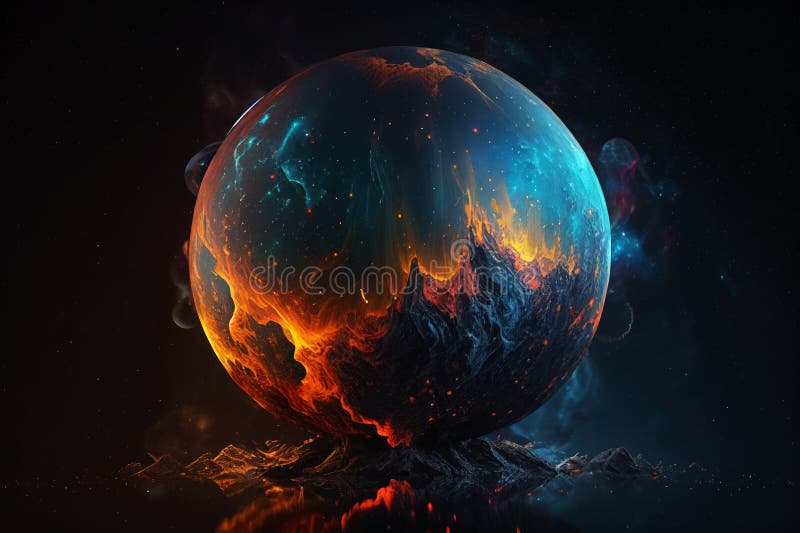 Imagery of Imaginary Planets for Your Cosmic Image. Ai Generated Stock ...