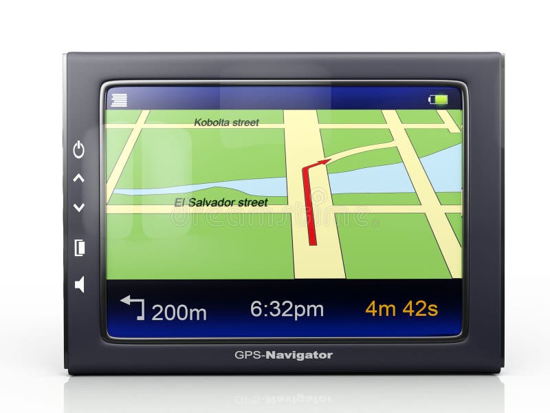 GPS navigator on map stock illustration. Illustration of road - 16862005