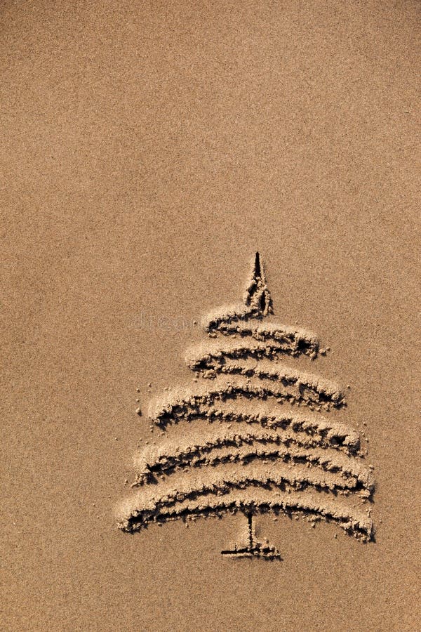 Images Christmas Tree in the Sand Stock Photo - Image of rest ...