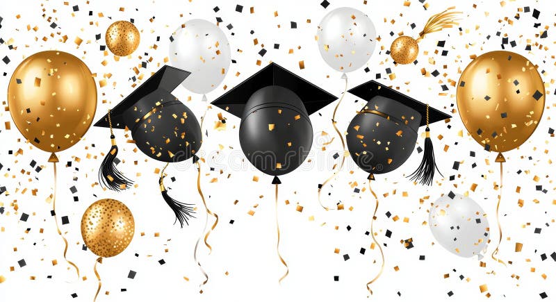Graduation Celebration Background Falling Caps Generated Ai Stock ...