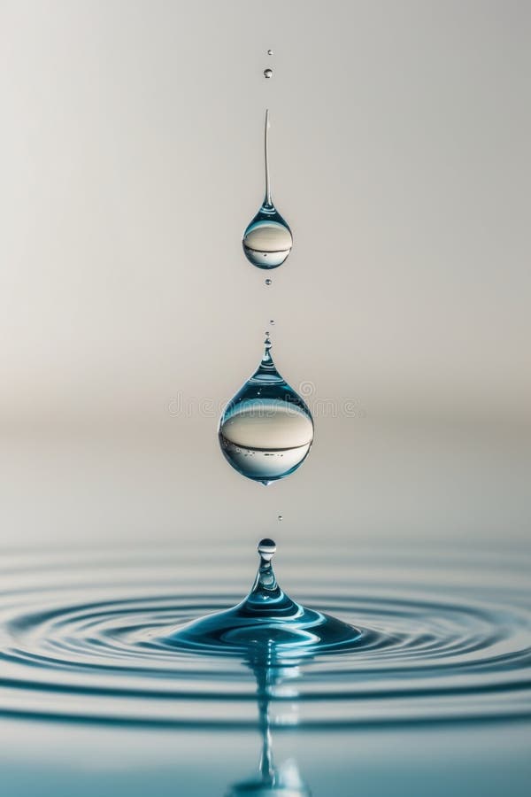 Images Forming Two Drops of Water when Colliding after Falling in Water ...