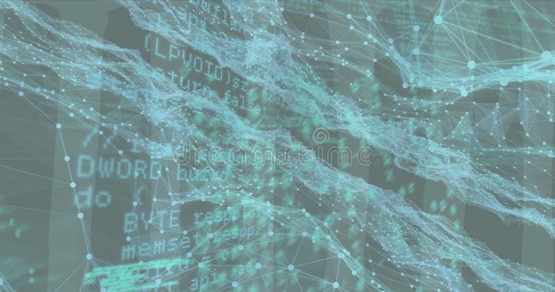 Images of Network of Connections and Data Processing on Grey Background ...