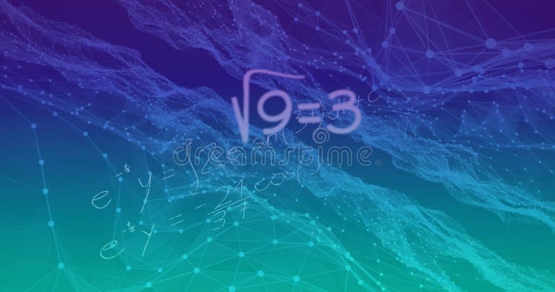 Images of Network of Connections with Mathematical Formulas on Blue ...