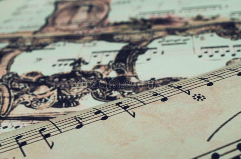 Images of Notes on Paper in Vintage Style Stock Image - Image of clef ...