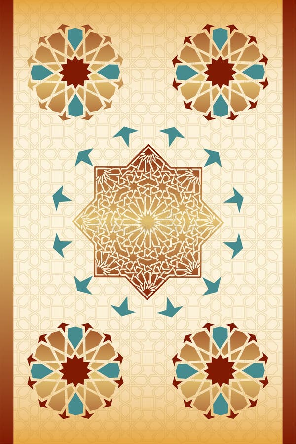 Geometric Islamic Pattern with Colorful Arabesque Shapes for Greeting ...