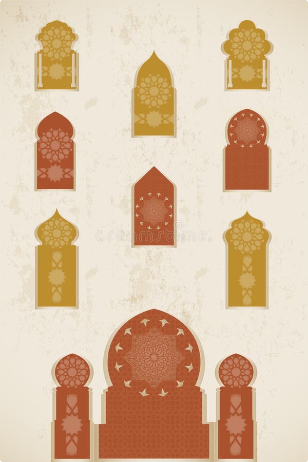 Islamic Arabic Windows. Geometric Islamic Pattern with Colorful ...