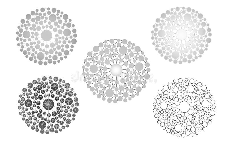 5 Images of Round Cells Spreading in a Circle. Transparent Background ...