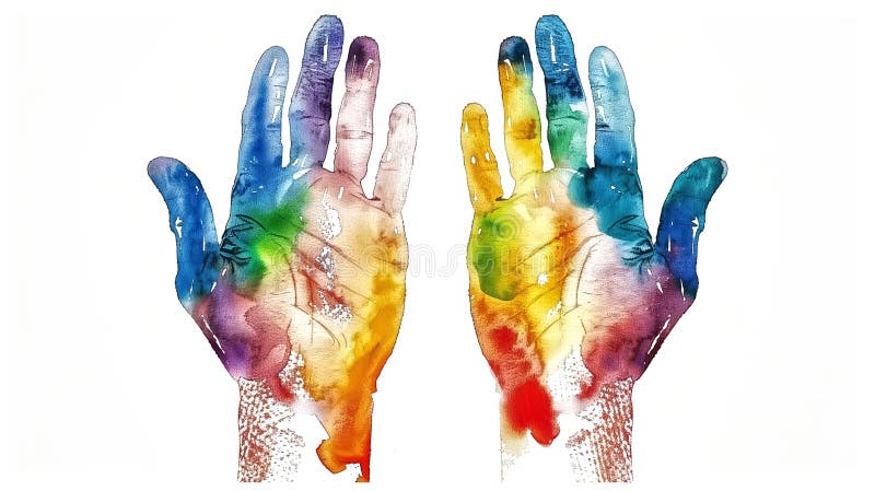 The Images of Various Colored Hands Include Single Pairs and Mul Stock ...