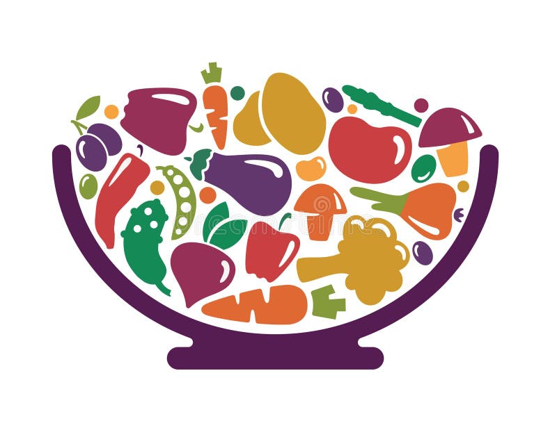 Bowl with vegetables stock vector. Illustration of agriculture - 104252724
