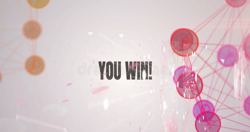 Images of You Win Text Over Data Processing on White Background Stock ...