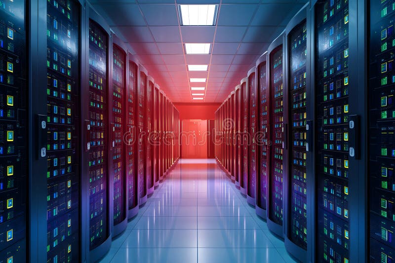 ImageStock Data Center with Computer Racks in Bright Light, Technology ...