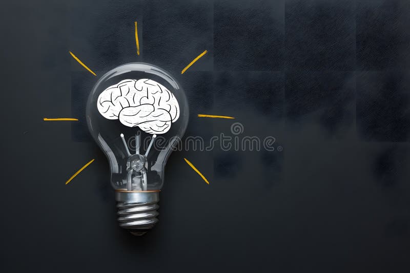 ImageStock Light Bulb with Brain Inside, Symbolizing the Concept of ...