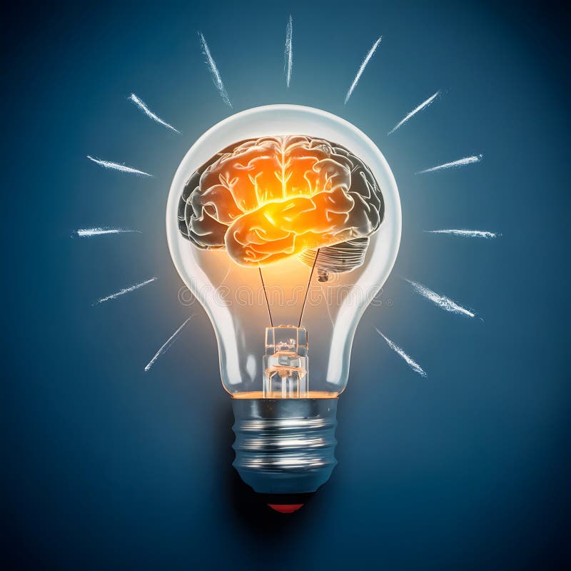 ImageStock Light Bulb with Brain Inside, Symbolizing the Concept of ...