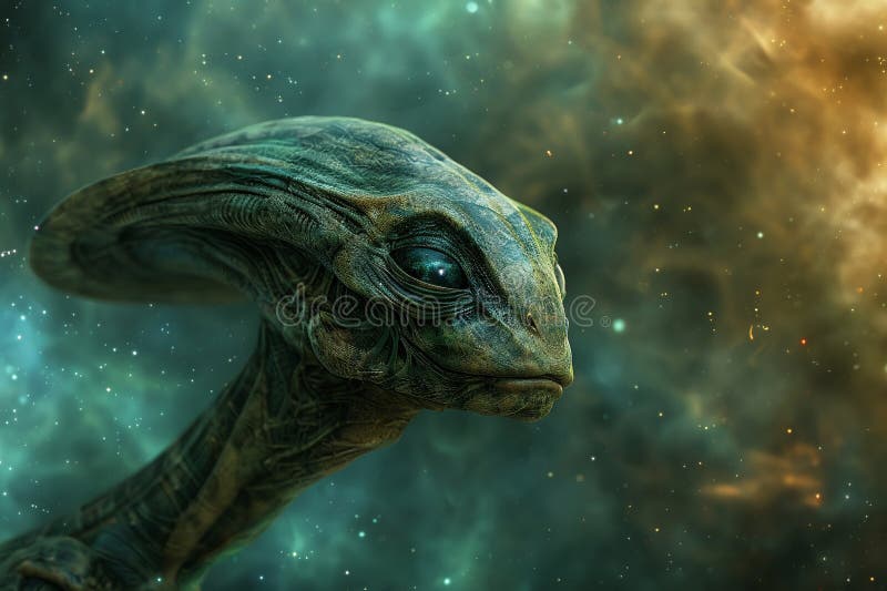 Imaginary Alien Creature on a Scifi, Cosmic Backdrop, Representing Life ...