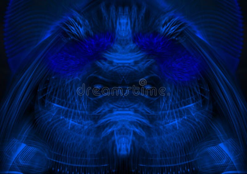 Imaginary Alien Face Close-up Stock Illustration - Illustration of ...