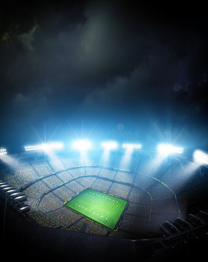 American Football Stadium at Night with Empty Field. Stock Illustration ... American Football Stadium at Night with Empty Field. Stock Illustration ...