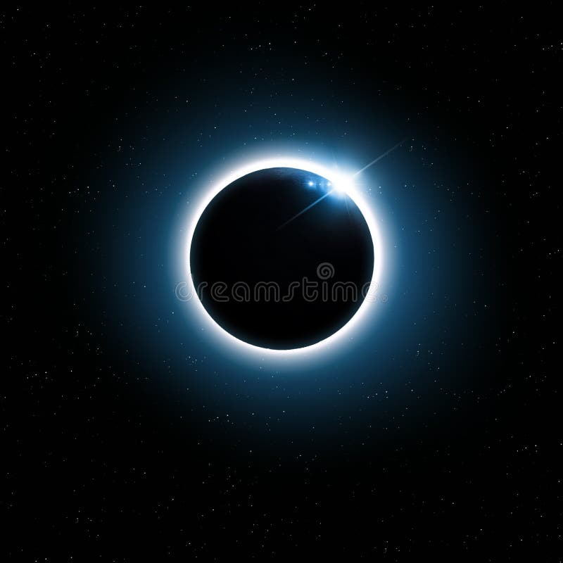 Blue solar eclipse stock illustration. Illustration of solar - 160731618