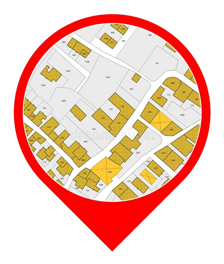Imaginary Cadastral Map with Buildings, Land Parcel and Vacant Plot ...