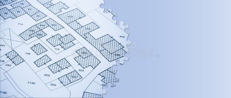 Imaginary Cadastral Map with Buildings, Land Parcel and Vacant Plot ...