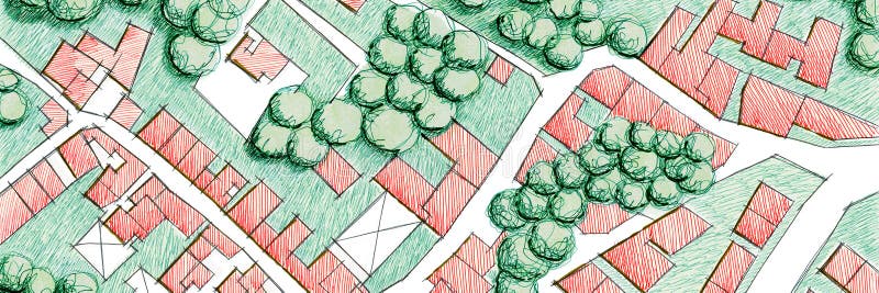 Imaginary Cadastral Map with Buildings, Land Parcel and Vacant Plot ...