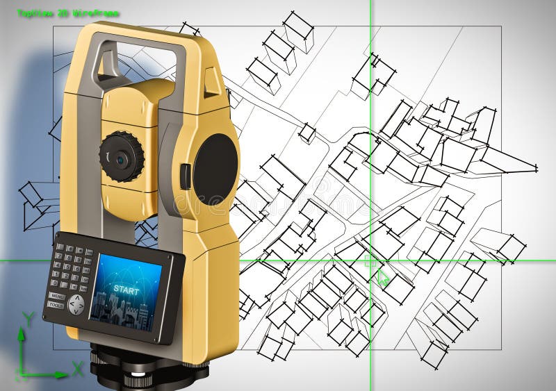 Imaginary Cadastral Map of Territory with Buildings and Roads Drawn ...