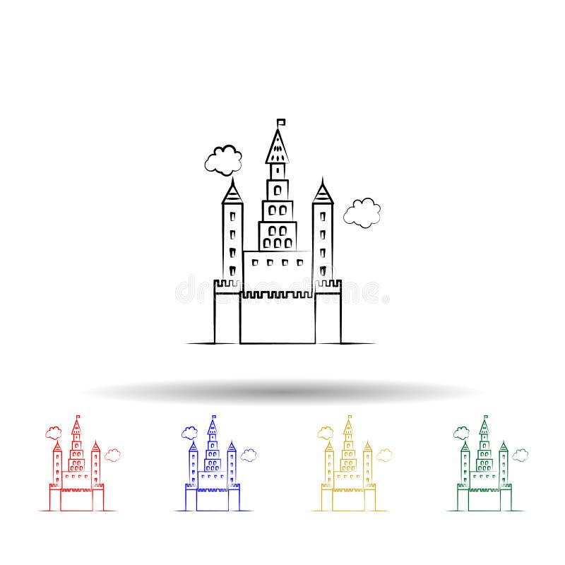 Drawn Imaginary Castle Icon Stock Illustrations – 8 Drawn Imaginary ...