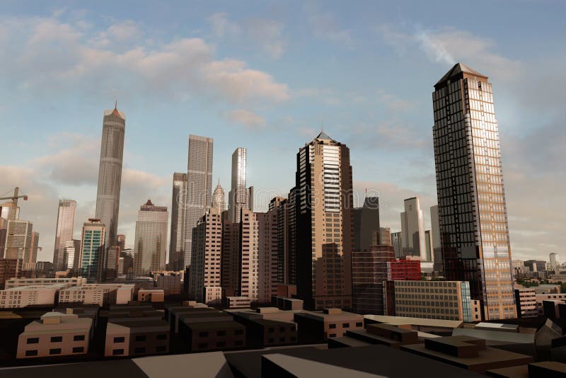 Imaginary city 29 stock illustration. Illustration of glass - 5045697