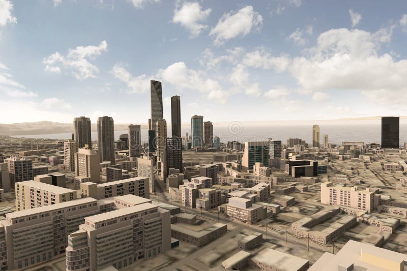 Imaginary city 63 stock illustration. Illustration of birdseye - 5050863