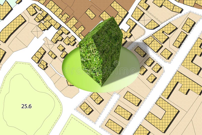 Imaginary City Map with a Green Building - the Architecture of the ...