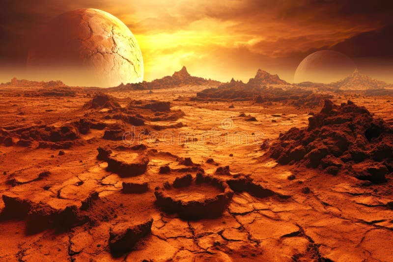 Imaginary Desolate Landscape of a Planet after an Earthquake, AI ...