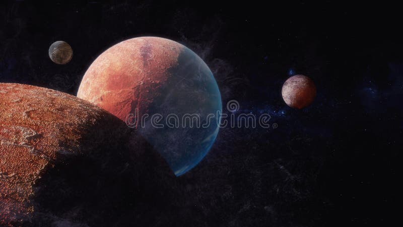 Imaginary fictional planet stock illustration. Illustration of ...