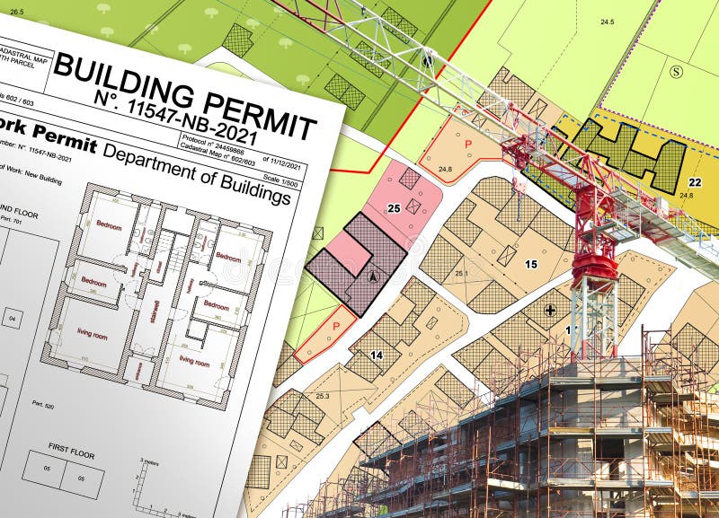 Imaginary General Urban Plan and Buildings Permit with Indications of ...