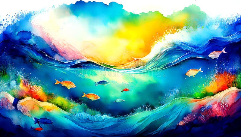 An Imaginary Image Showing Life in a River Bed with Sunshine in the ...