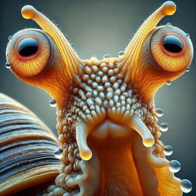 Imaginary 20X Microscopic Image of an Funny Snail Face. Stock ...