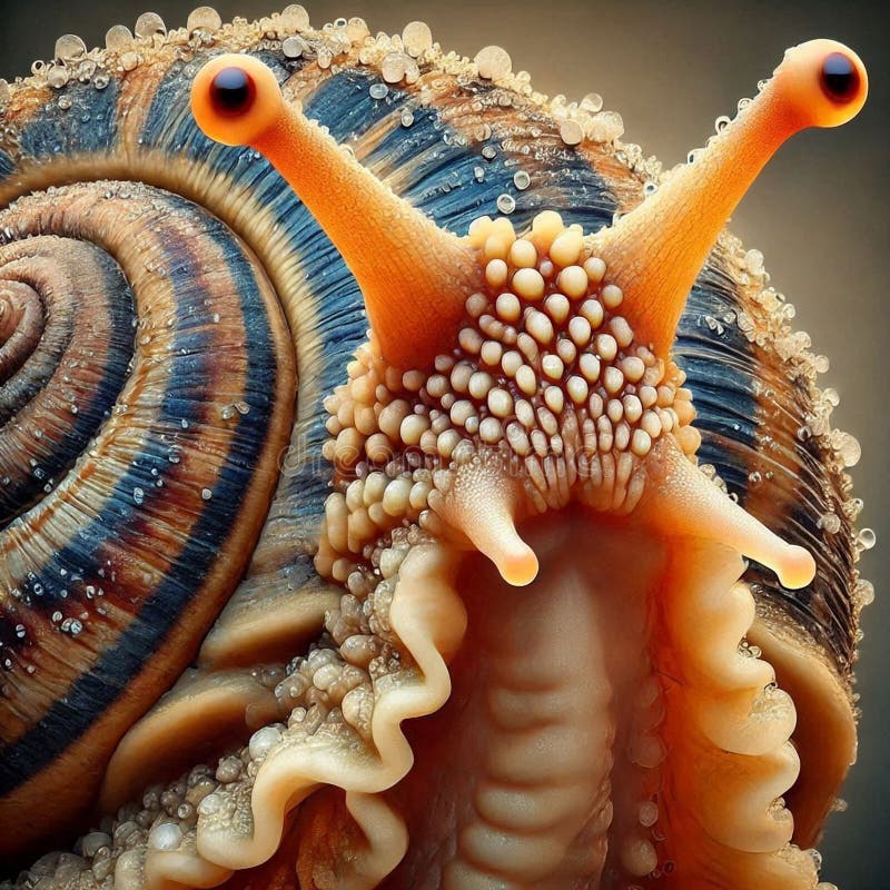 Imaginary 20X Microscopic Image of an Funny Snail Face. Stock ...
