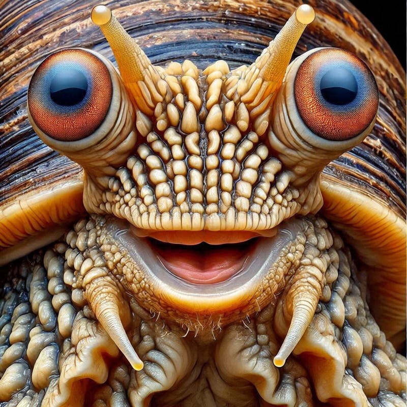 Imaginary 20X Microscopic Image of an Funny Snail Face. Stock ...