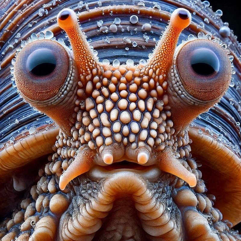 Imaginary 20X Microscopic Image of an Funny Snail Face. Stock ...