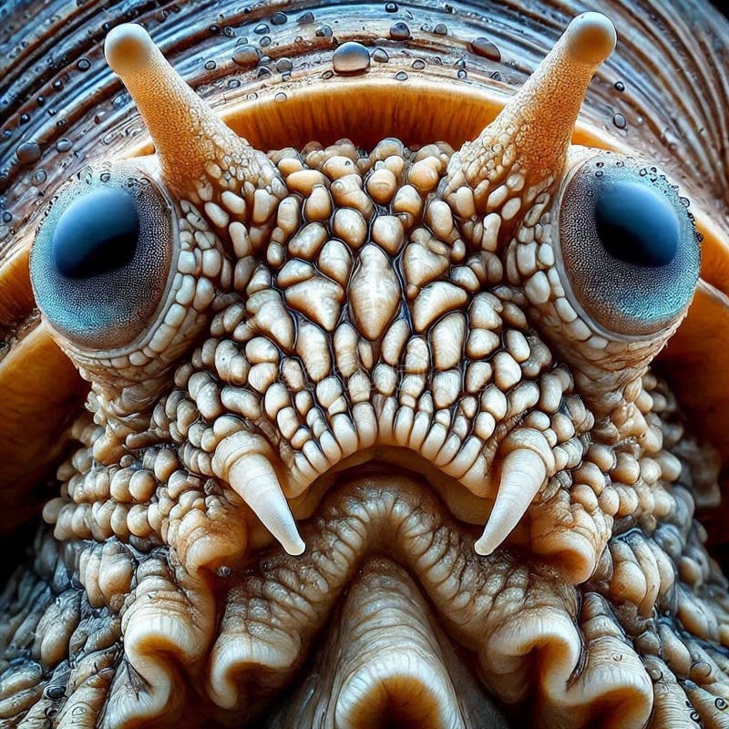 Imaginary 20X Microscopic Image of an Funny Snail Face. Stock ...