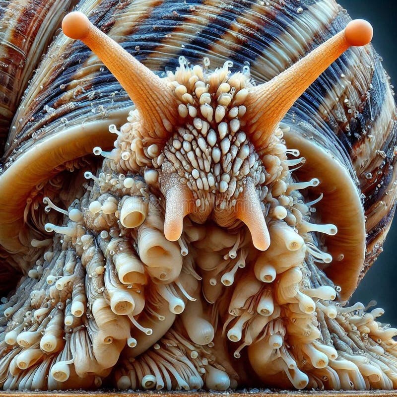 Imaginary 20X Microscopic Image of an Funny Snail Face. Stock ...