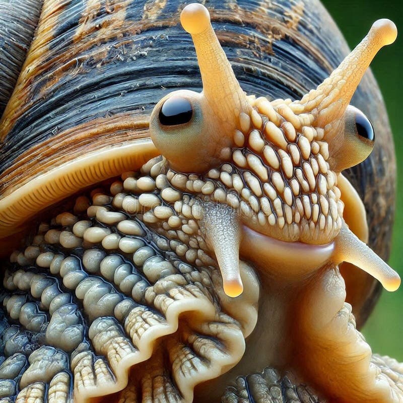 Imaginary 20X Microscopic Image of an Funny Snail Face. Stock ...