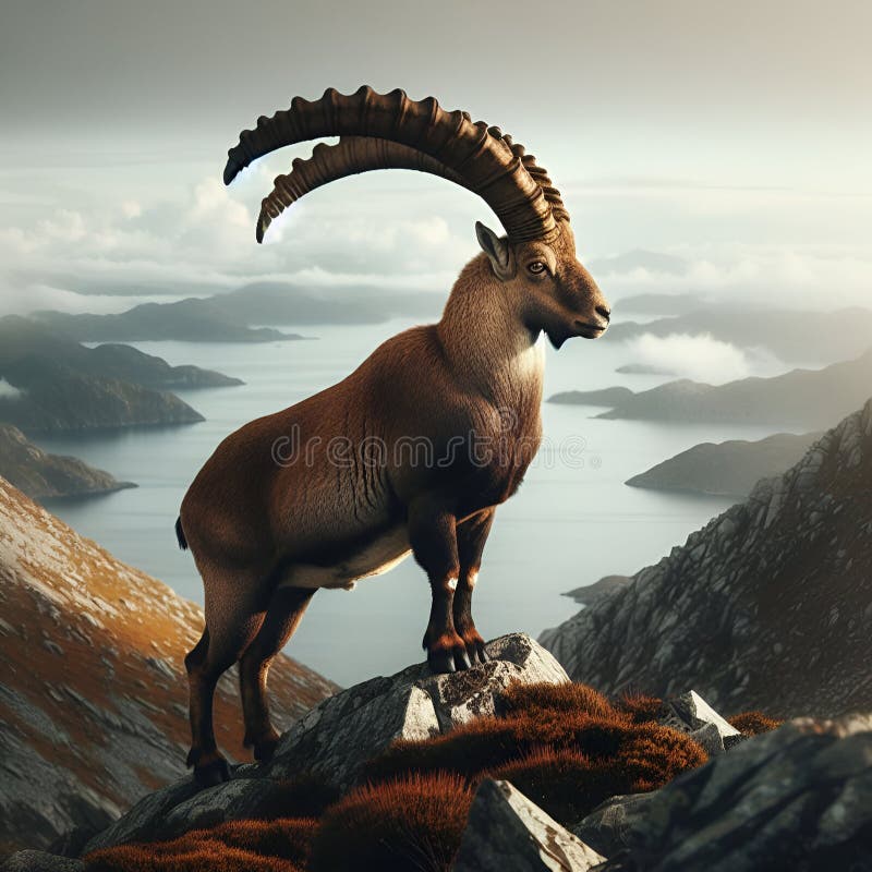 Imaginary Pyrenean Ibex: Exploring Myth and Nature. Stock Illustration ...