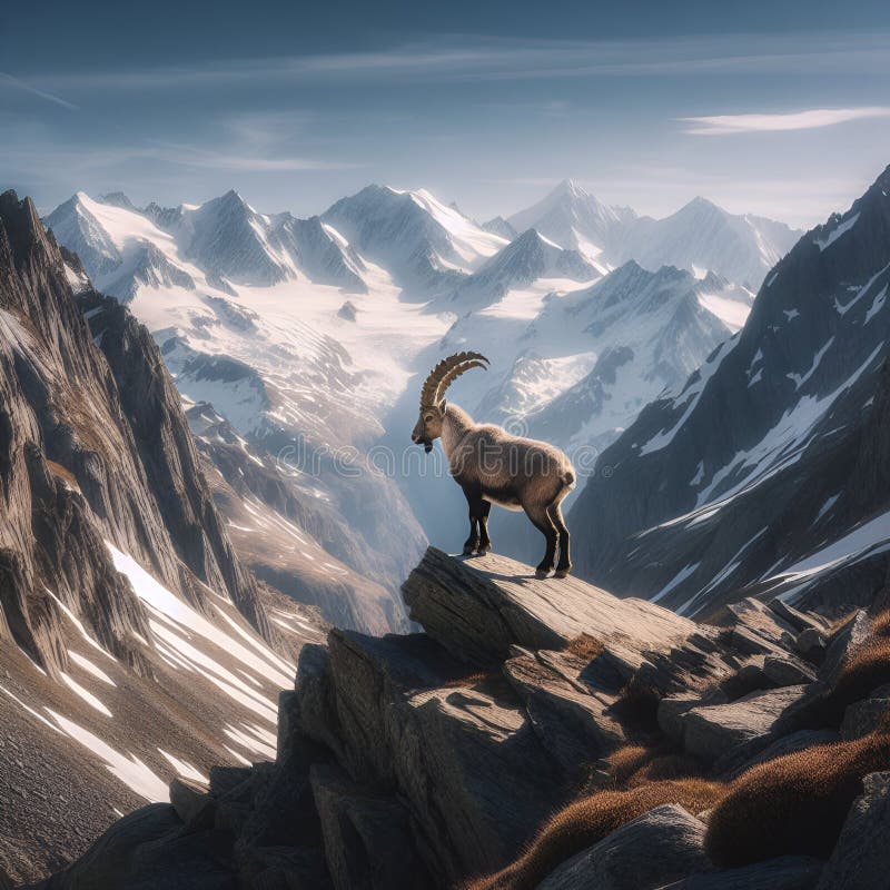 The Imaginary Pyrenean Ibex: a Mythical Mountain Creature. Stock ...