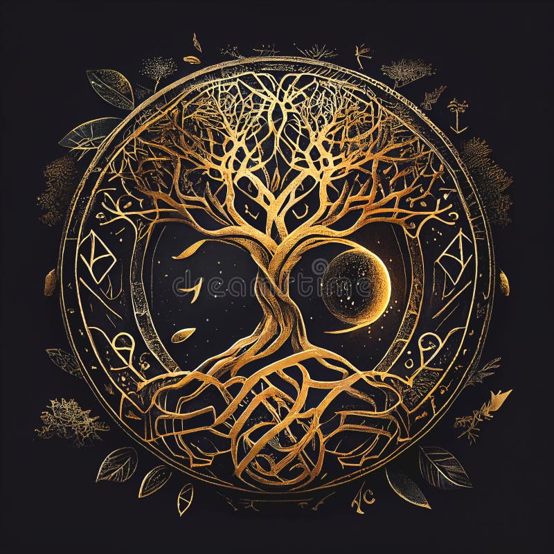 Tree of life symbol stock illustration. Illustration of branch - 267587528