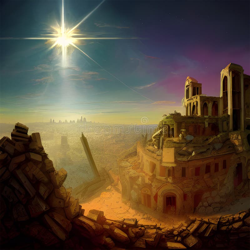 Imaginary Scene of the Savior of the World Stands in the Midst of the ...